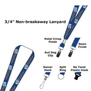 3/4" Two Color Printed Lanyard (Dual Sided)